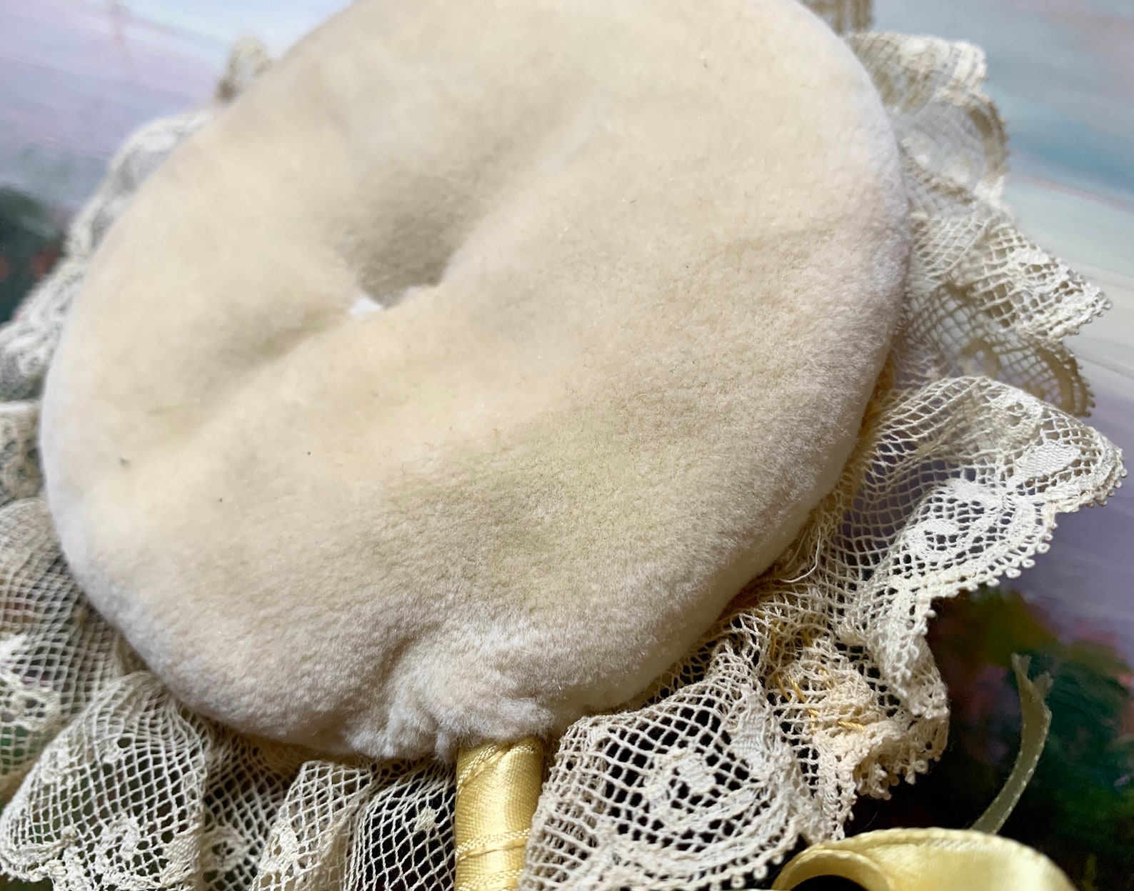 Vintage Powder Puff Wand Old Flapper Ribbonwork Flower Shabby - Etsy