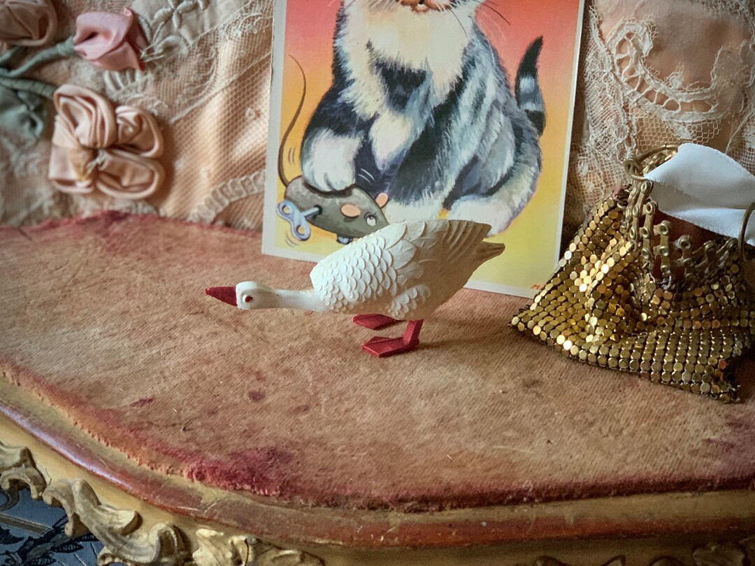 Vintage Celluloid Duck Nodder Miniature Bobble Head Toy Goose 3 Inch ...