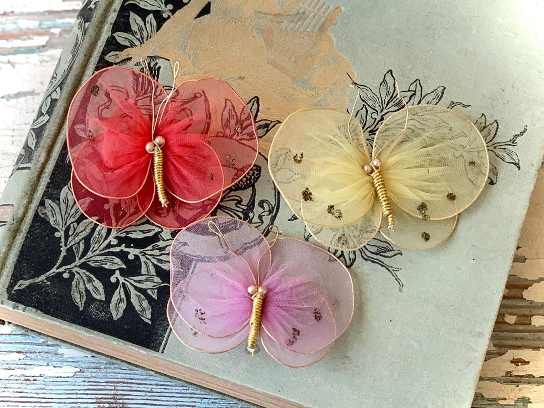 Vintage Set Mesh Butterflies Wire Netting Craft Ornament Butterflies - Etsy
