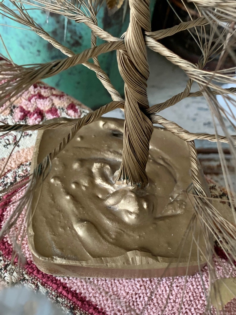 Vintage Gold Tree Statue Wire Sculpture Dangly Leaves Modern - Etsy