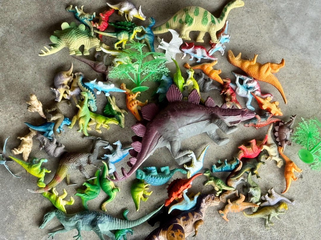 Vintage Plastic Dinosaurs Miniature Toy Animals Craft Display Set - Etsy