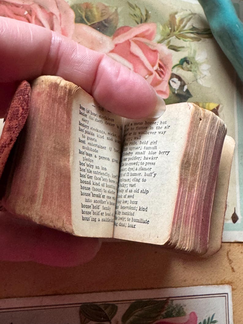 Antique Miniature the Little Webster Dictionary Book Tiny Novelty ...