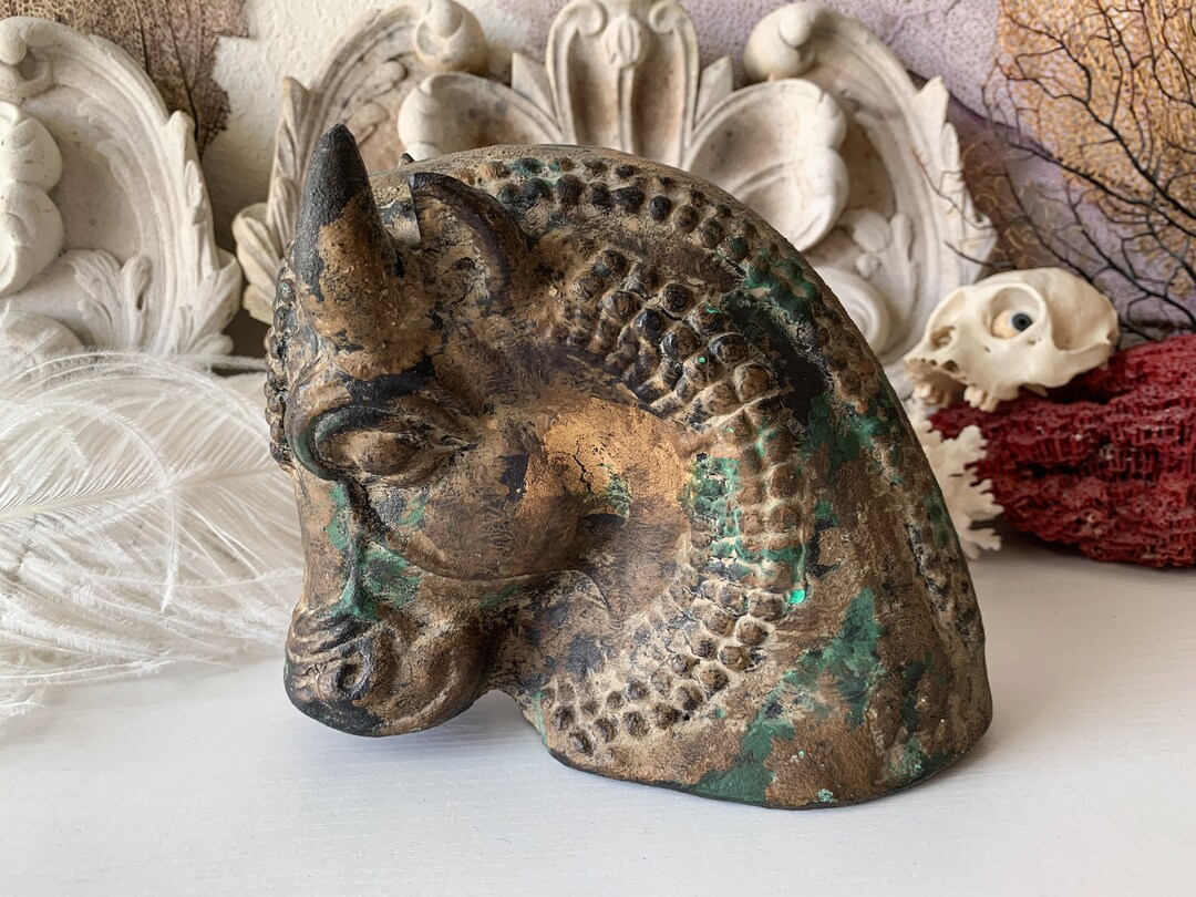 Vintage Mid Century Modern Bull Head Statue Metal Steer Bust - Etsy
