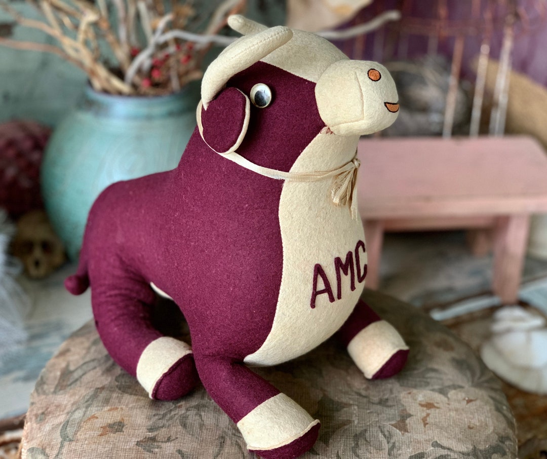 Vintage Stuffed Bull Toy Felt Steer Mascot Animal - Etsy