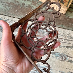 Antique Single Metal Bracket Small Ornamental Web Design Salvaged ...