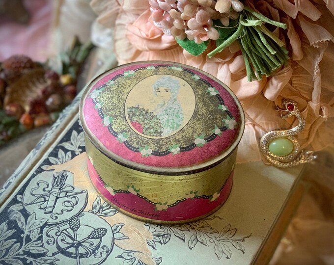 Vintage Landers Body Powder Tin Pink Petals - Etsy