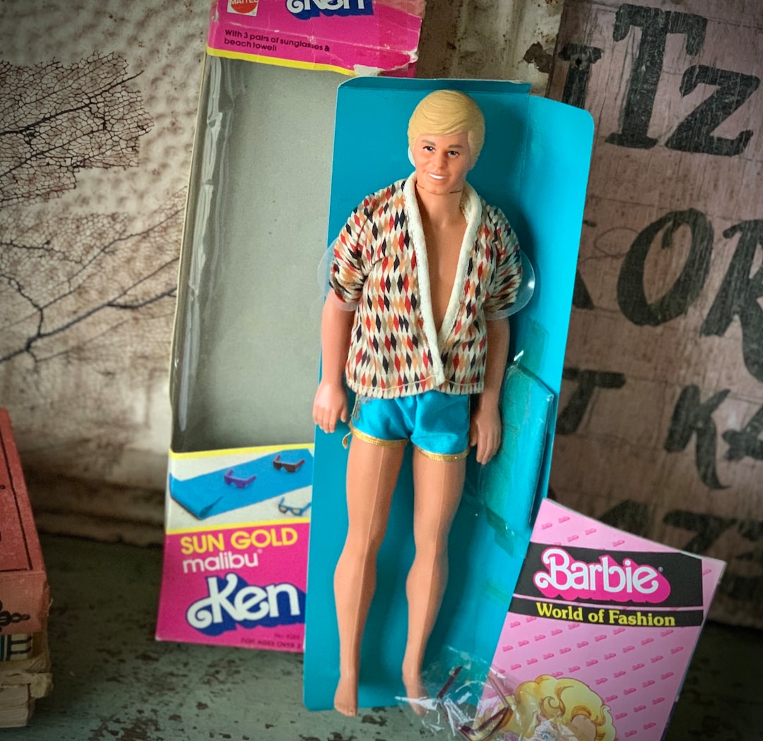 Vintage Malibu Ken Doll Retro 1983 Mattel Sun Gold Swimsuit Fashion ...