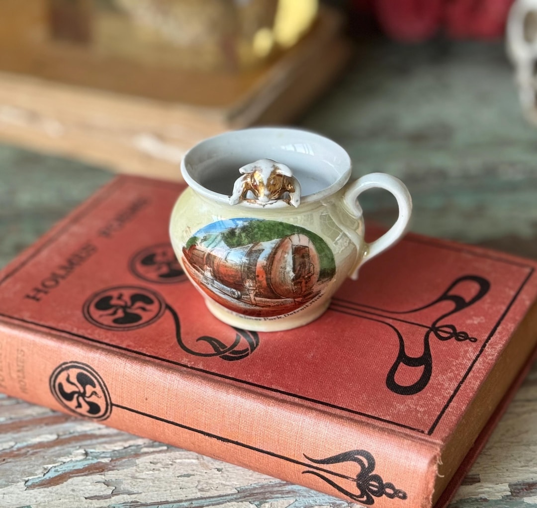 Vintage German Porcelain Pig Cup Palmer Park Souvenir Figurine - Etsy