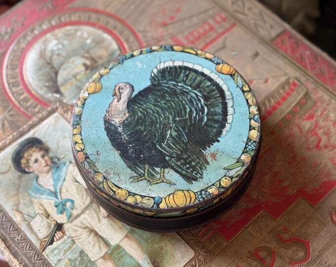 Vintage Thanksgiving Tin Small Turkey Tin Box 6 Inch - Etsy