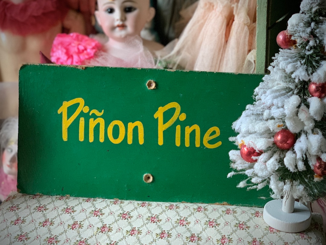 Vintage Pinon Pine Sign Small Hand Painted Christmas Tree Shop ...