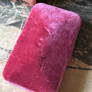 Vintage Pink Velvet Jewelry Box Antique Presentation Case - Etsy