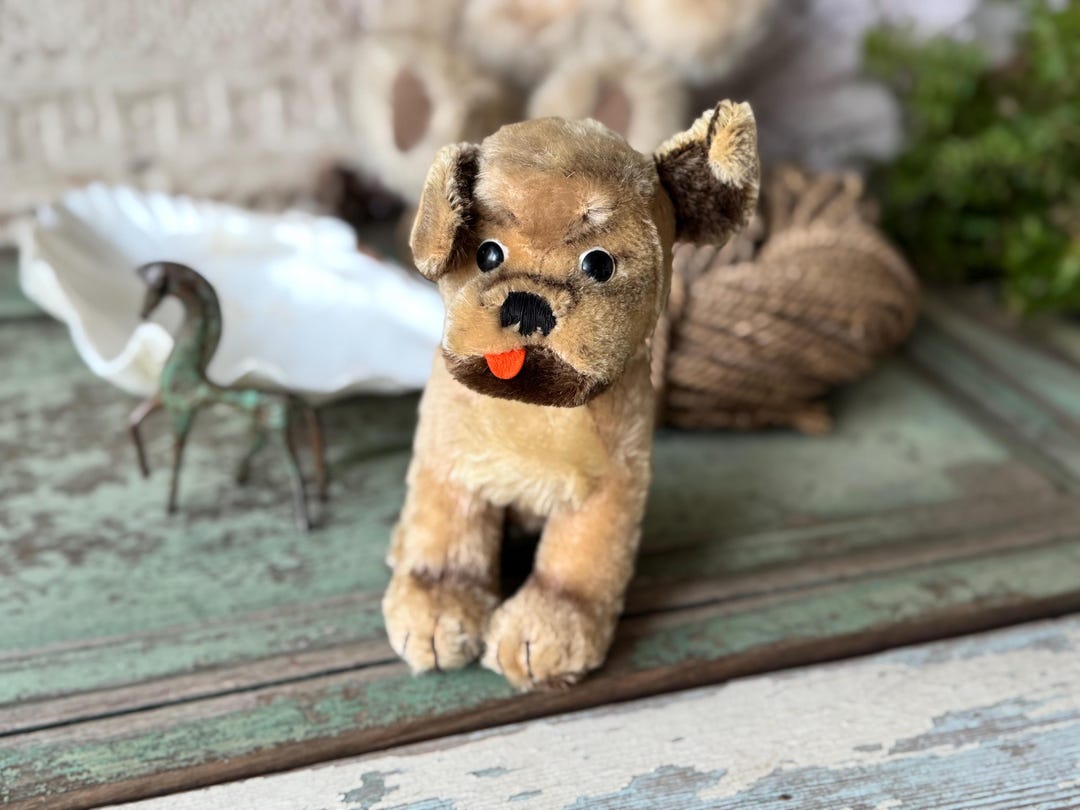 Vintage Toy Dog Stuffed Mohair Bulldog Puppy - Etsy