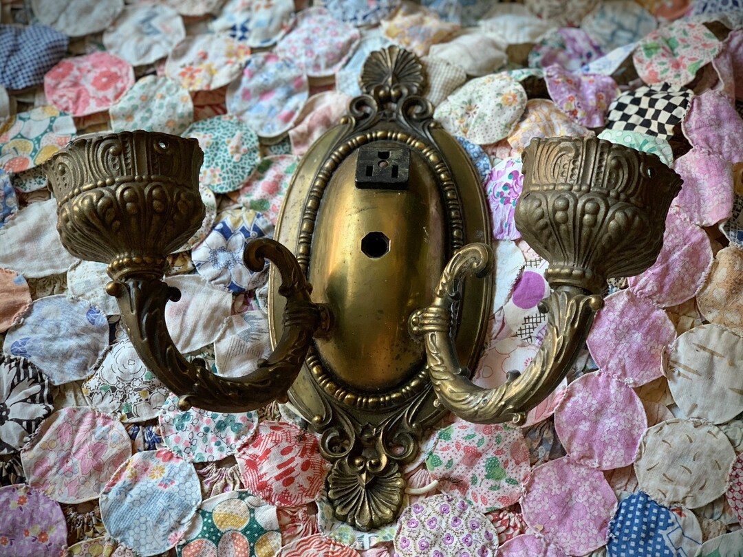 Vintage Sconce Ornate Wall Light Fancy Double 2 Arm Lighting Fixture ...