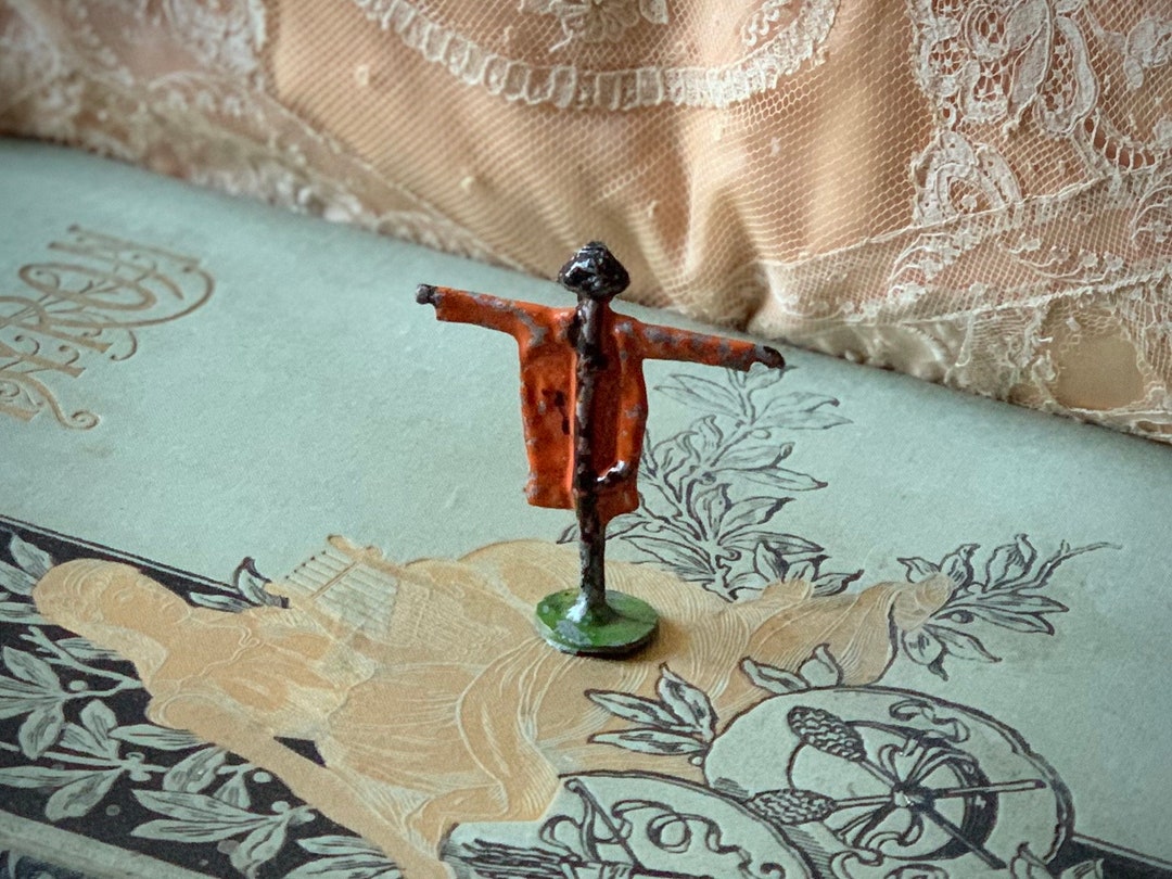 Vintage Miniature Toy Scarecrow Figure Mini Painted Metal Scare Crow ...