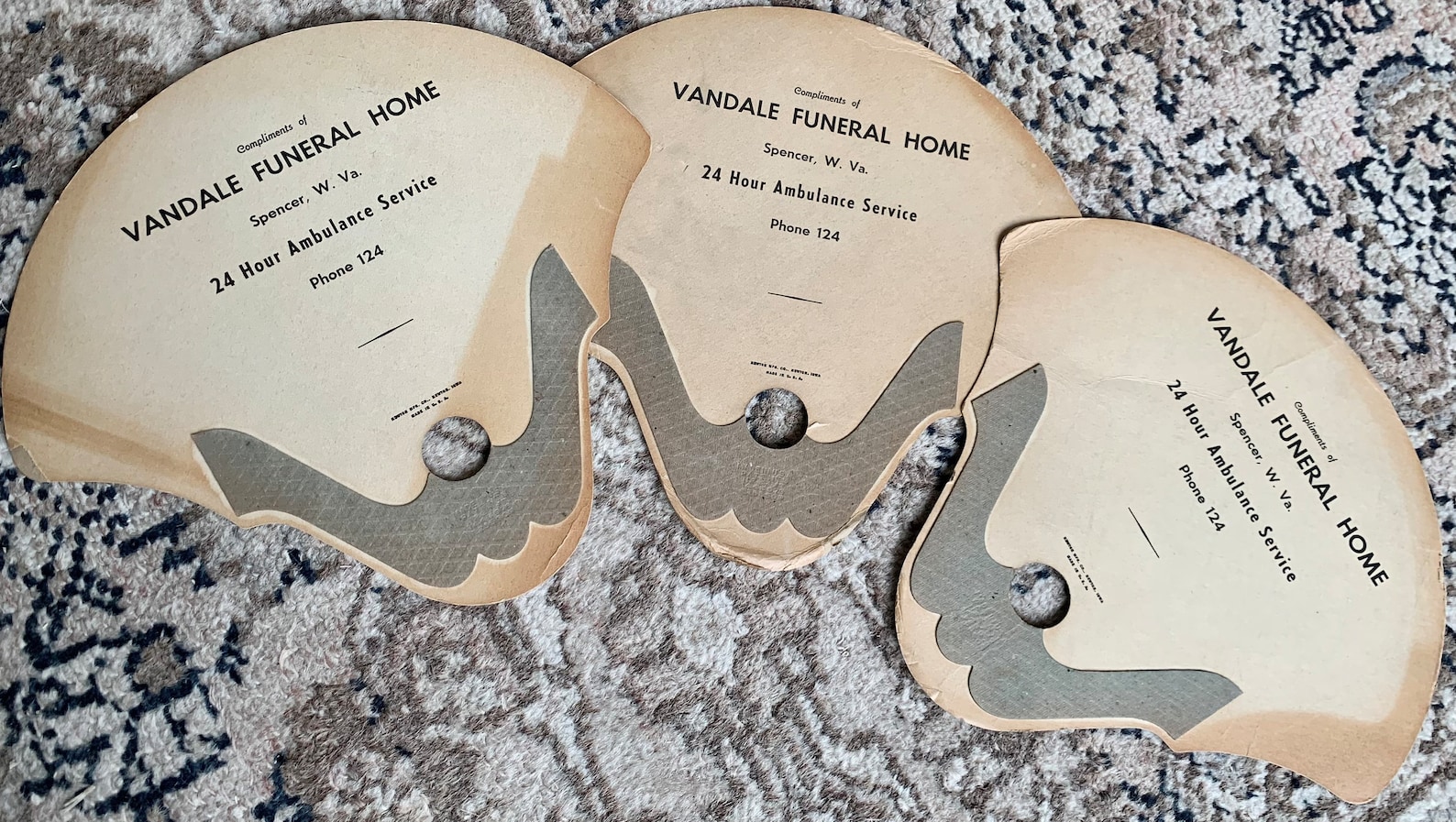 Vintage Set Funeral Fans Old Paper Cardboard Funeral Home Fan - Etsy