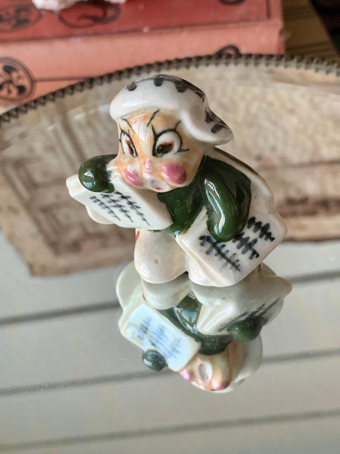 Vintage Anthropomorphic Bug Figurine Miniature Newsboy Insect - Etsy