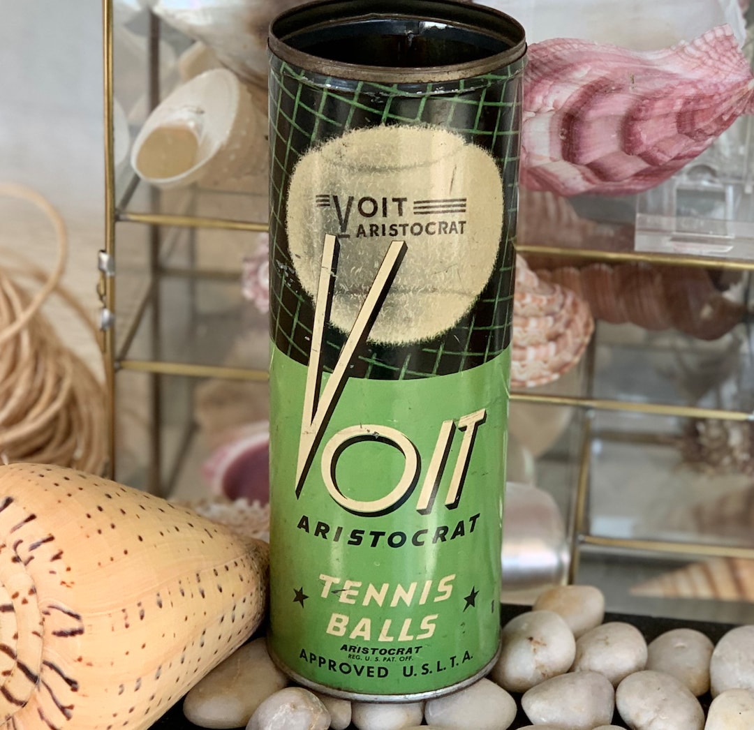 Vintage Tennis Ball Tin Voit Aristocrat Empty Metal Advertising ...