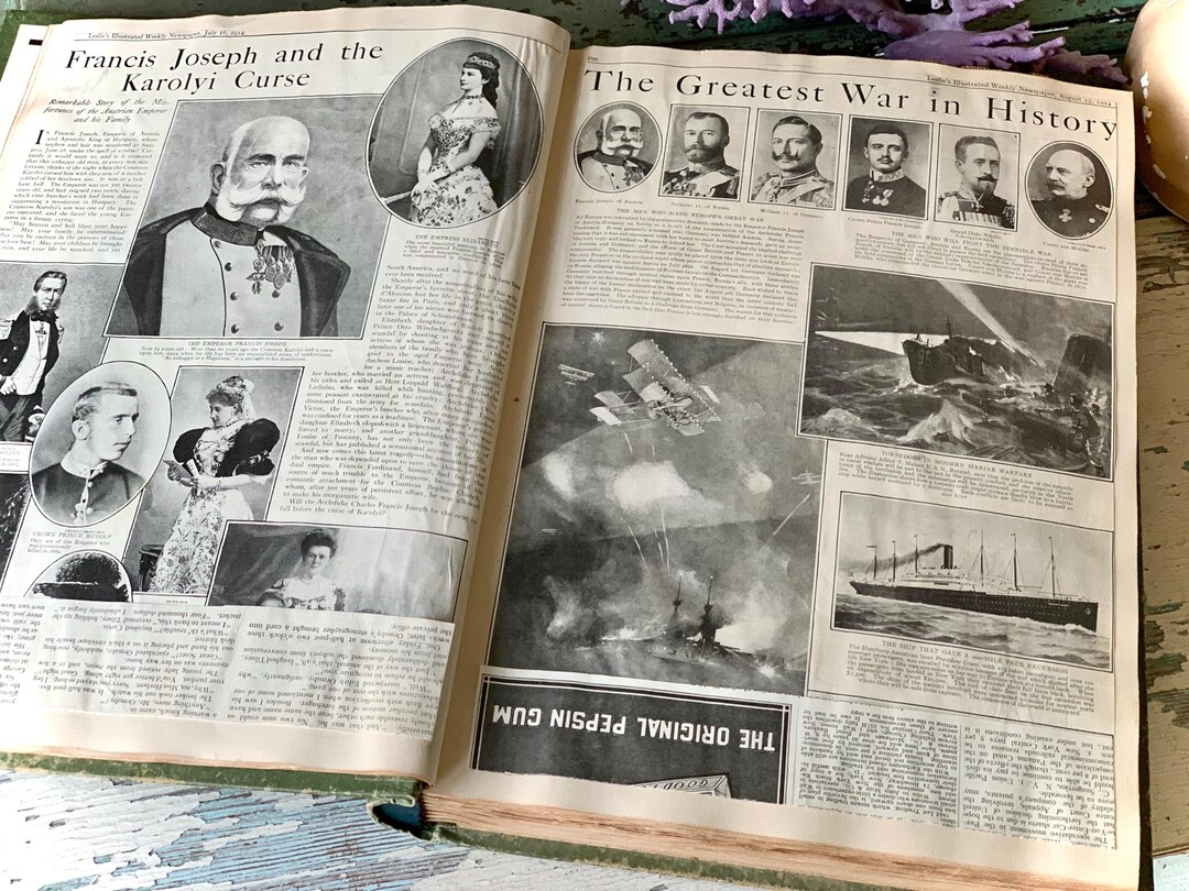 Antique WW1 Scrapbook Album Newspaper Clippings Scrap Book - Etsy