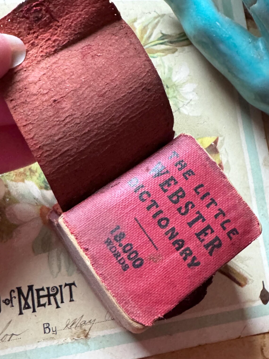 Antique Miniature the Little Webster Dictionary Book Tiny Novelty ...