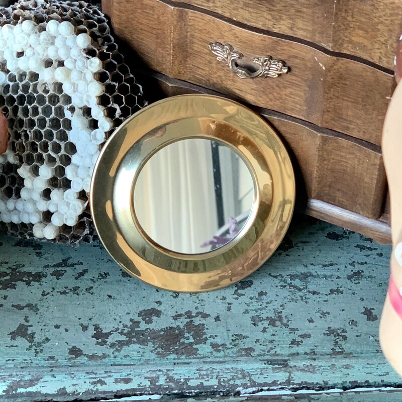 Brass Round Mirror - Etsy