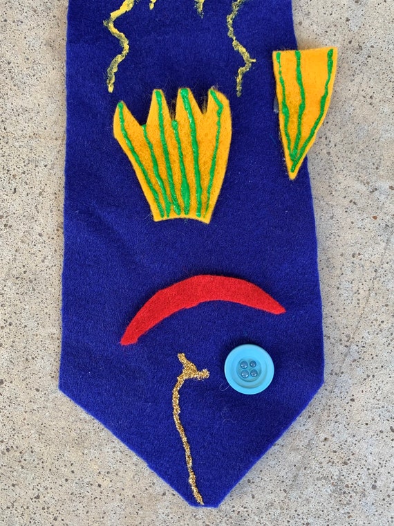 Vintage handmade fish tie retro homemade kitschy craf… - Gem