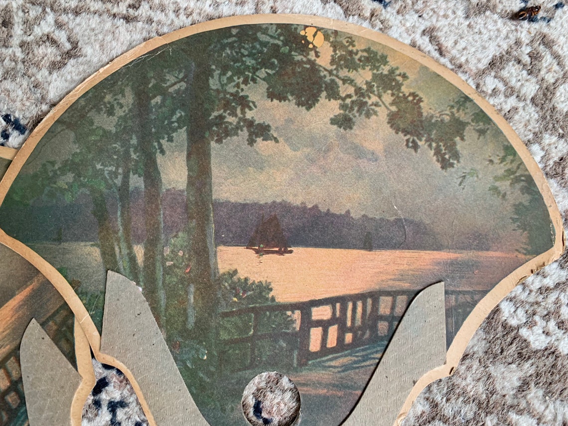 Vintage Set Funeral Fans Old Paper Cardboard Funeral Home Fan - Etsy