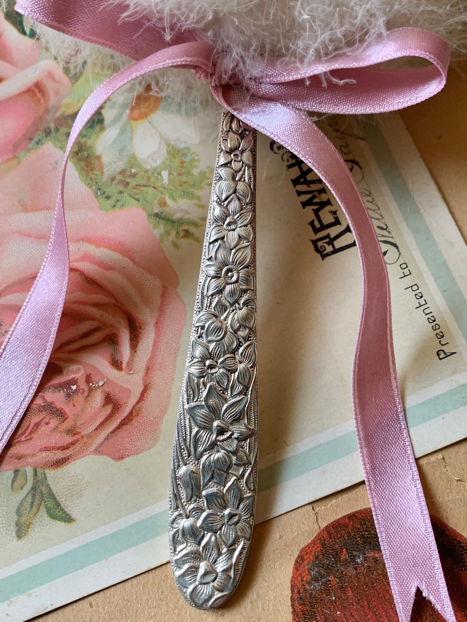 Vintage Powder Puff Wand Old Feather Swans Down Flapper Shabby - Etsy