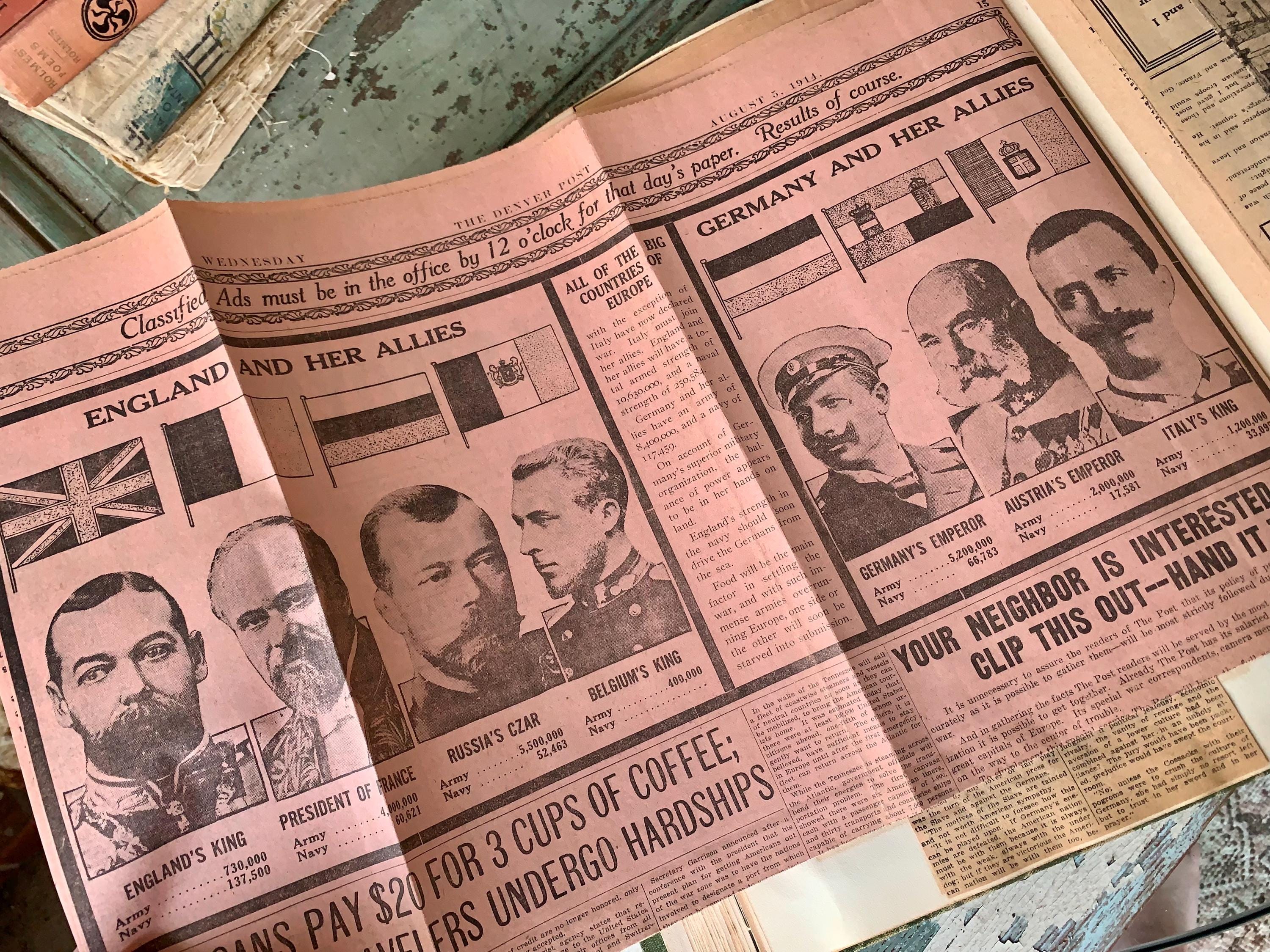 Antique WW1 Scrapbook Album Newspaper Clippings Scrap Book - Etsy