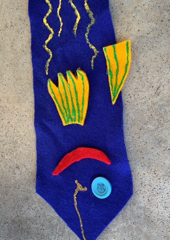 Vintage handmade fish tie retro homemade kitschy craf… - Gem