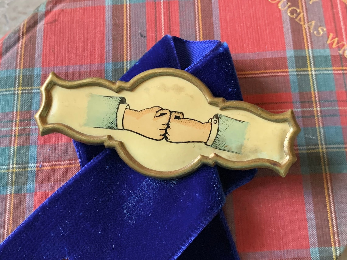 Vintage Figural Hand Pin Antique Celluloid Fisted Hands Badge - Etsy