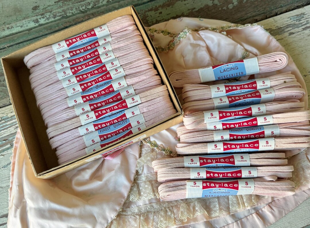 Vintage Nos Corset Lacing Stay Lace Mercerized Pink Laces Lot - Etsy