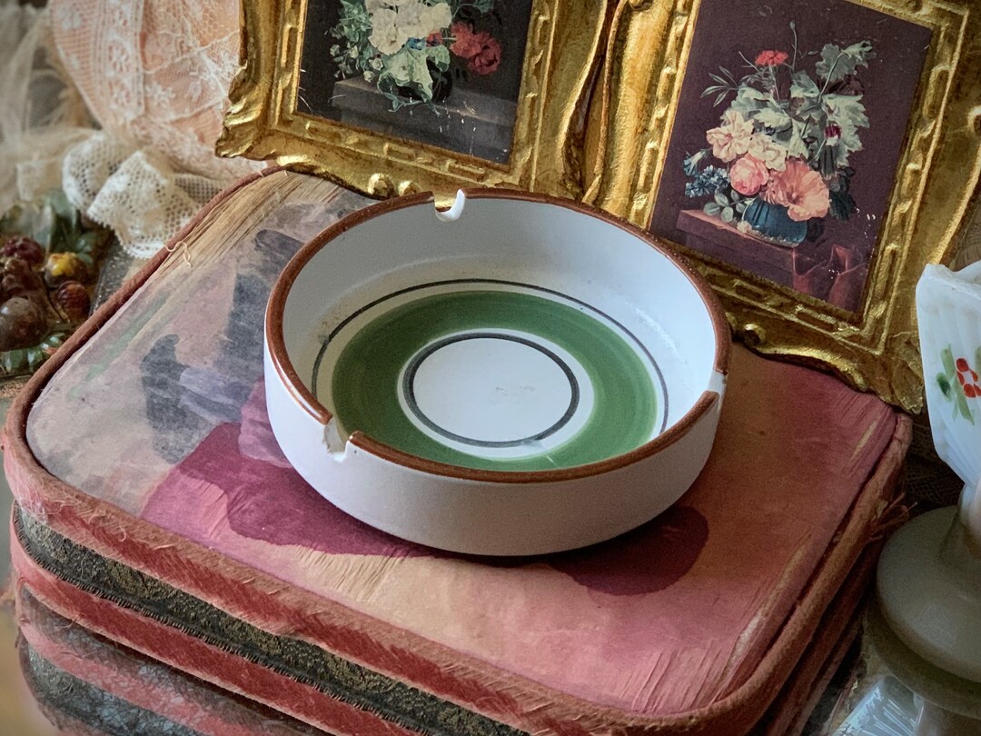 Vintage Pottery Ashtray Mid Century Modern Ceramic Bullseye Dish ...