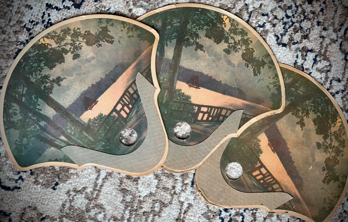 Vintage Set Funeral Fans Old Paper Cardboard Funeral Home Fan - Etsy