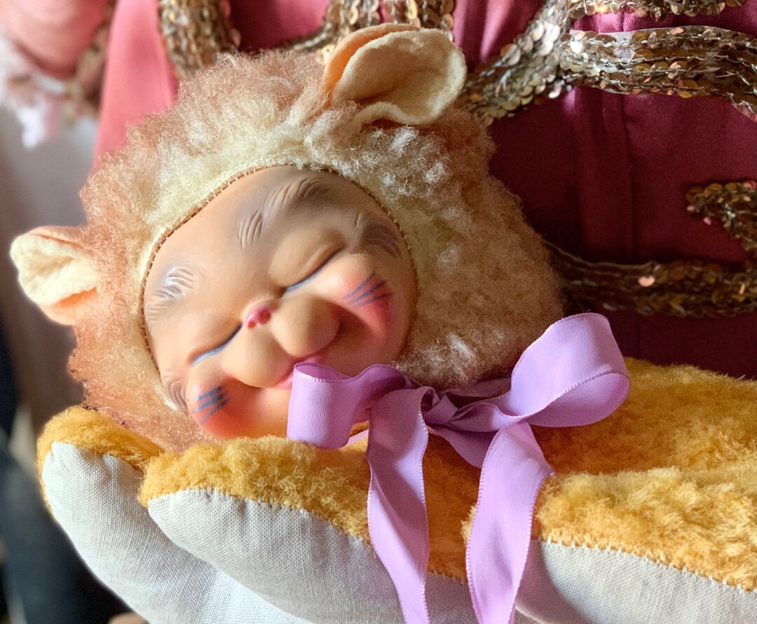 Vintage Rubber Face Lion Retro Stuffed Toy Cat Doll Plush Animal 10 ...