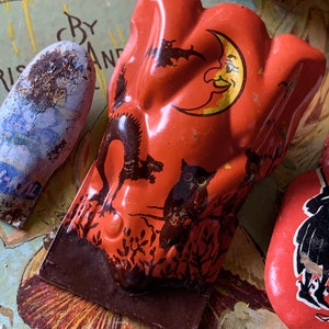 Vintage Set Old Tin Party Noise Makers Halloween Favor and Advertising ...