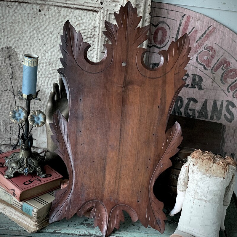 Antique Carved Wood Plaque - Etsy