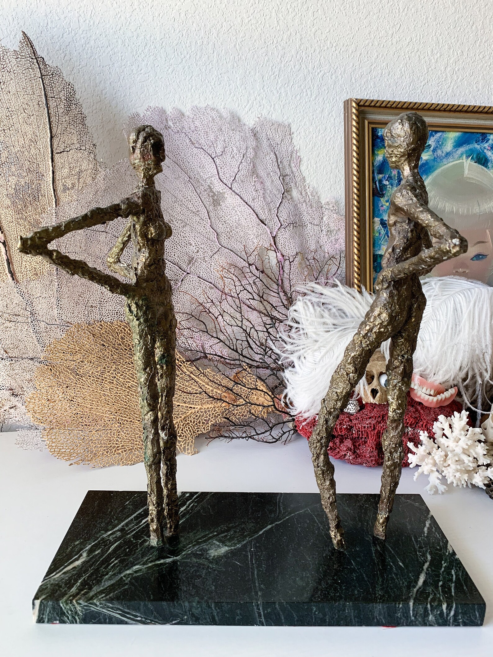 Vintage sculpture mid century modern Giacometti style figure | Etsy