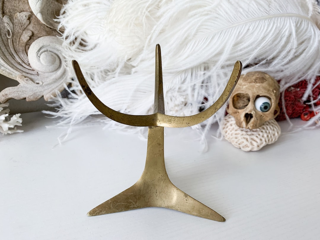 Vintage Arthur Court Mineral Stand Miniature Modern Brass Specimen ...