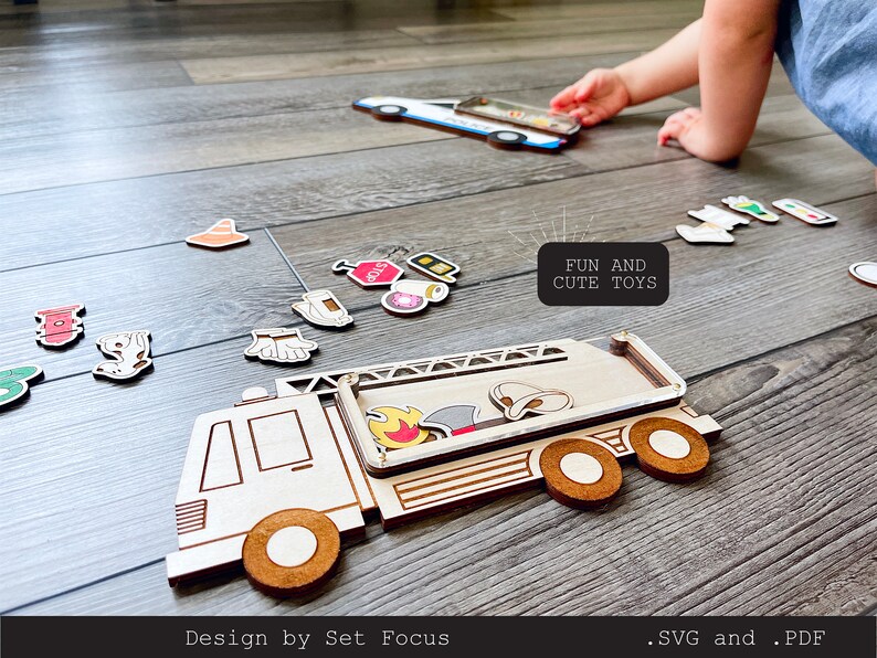 POLICE CAR puzzle toy Laser Cut File SVG montessori toys | Etsy