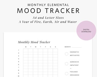 Yearly Mood Tracker | A Year in Pixels | Mood Journal | Emotion Tracker ...