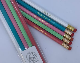 Funny Astrological Libra Pencil Set Cosmic Babe Collection - Etsy