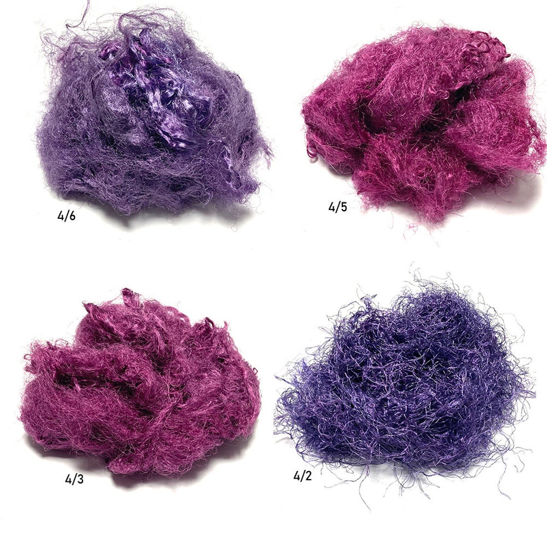 Elija su color / Residuos de seda teñida a mano, Seda de morera, Hilado ...