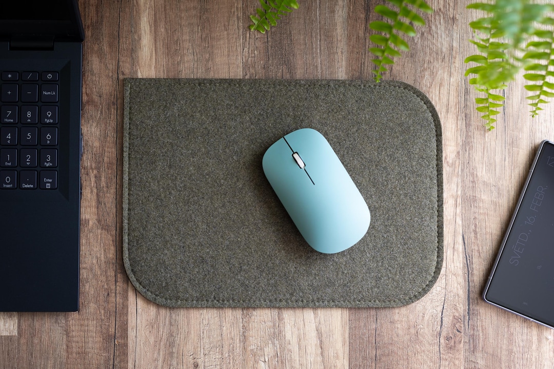 Dark Olive Green Felt Mouse Pad: Non-slip Latex Underside - Etsy UK