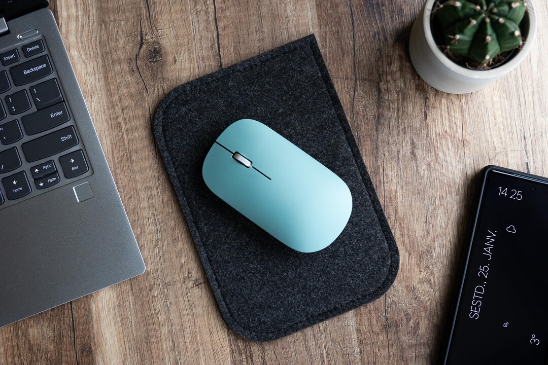 Dark Grey Felt Mouse Pad: Minimalist Desk Accessory - Etsy