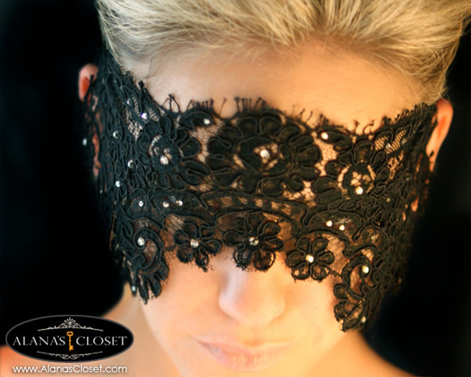 Black Lace Eye Veil Mask Aria | Etsy