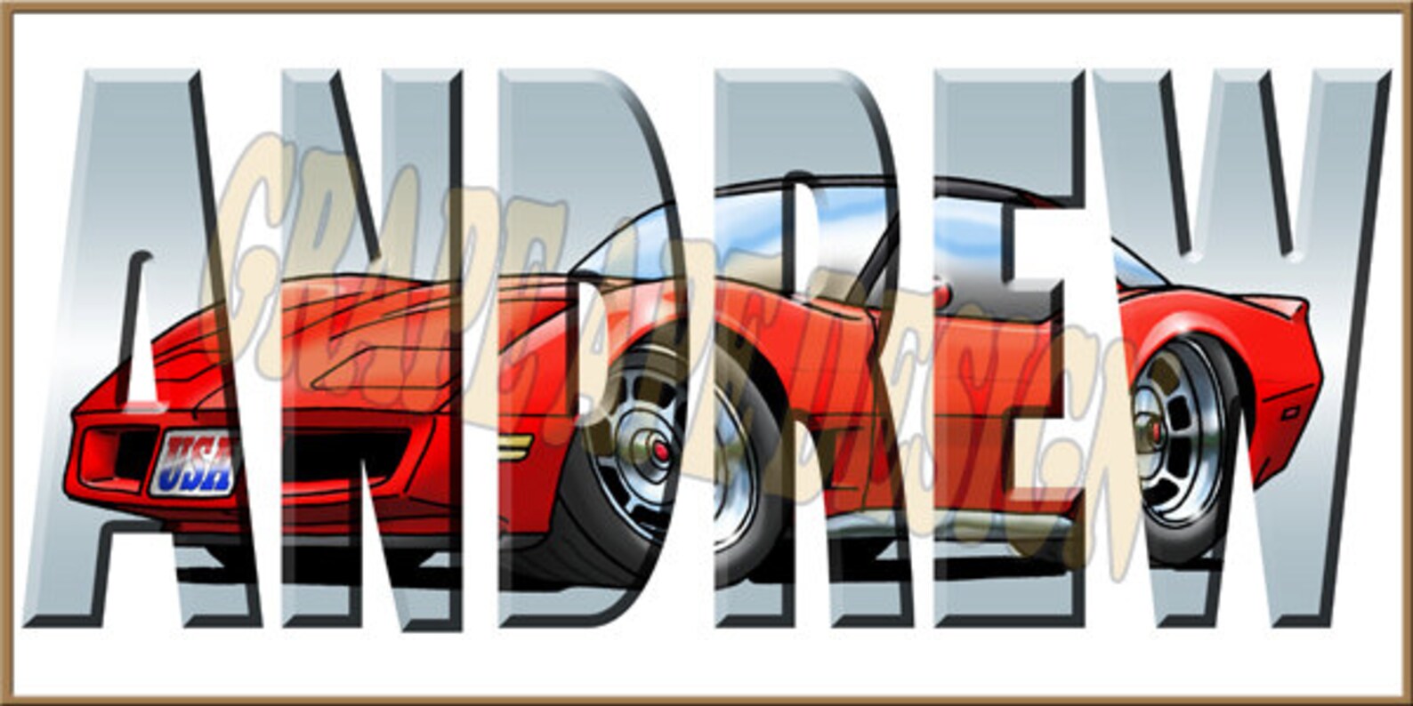 NAME Print With Your Favorite Car - Etsy