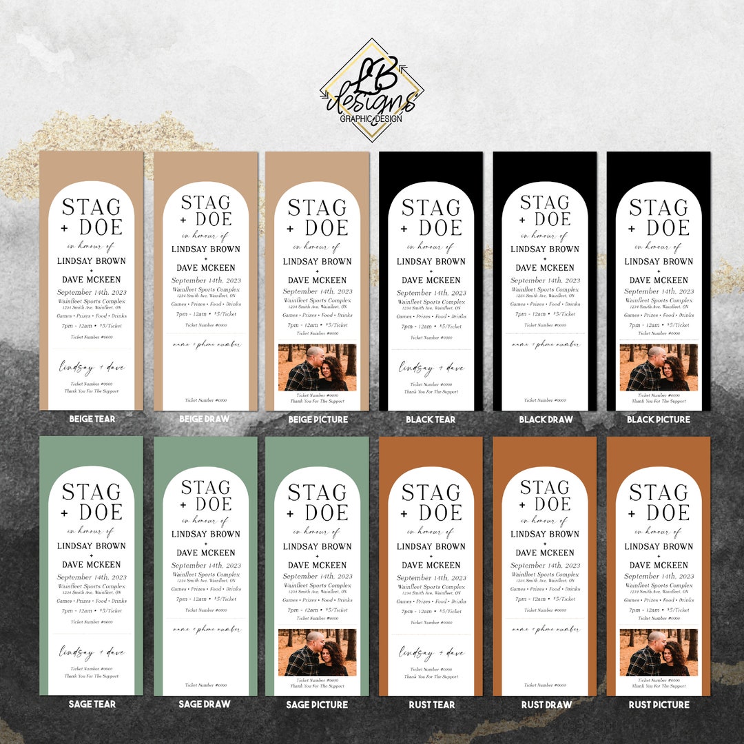 Stag & Doe Ticket Boho Arched Design - Etsy