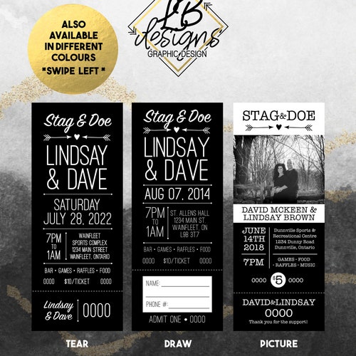 Stag & Doe Ticket Simple Arrow and Heart Design - Etsy Canada