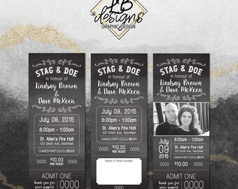 Stag and Doe Vintage Ticket Design | Etsy Canada