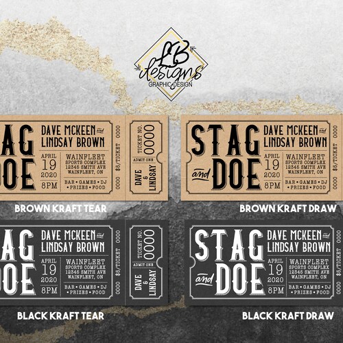 Stag & Doe Ticket Simple Arrow and Heart Design | Etsy Canada